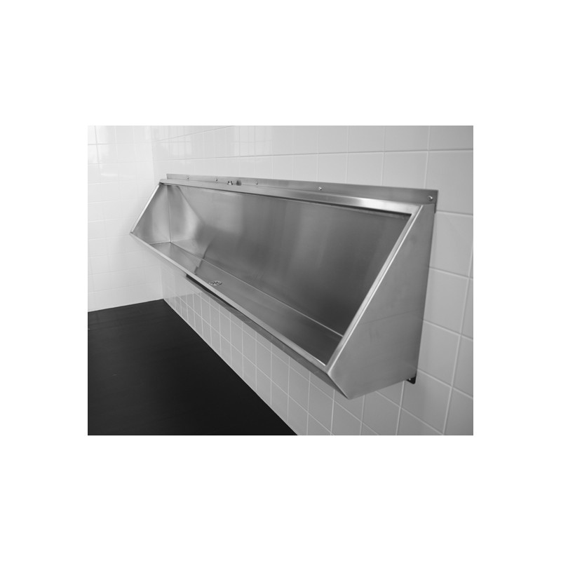 Wall-mounted stainless steel communal urinal - Autosanit.com