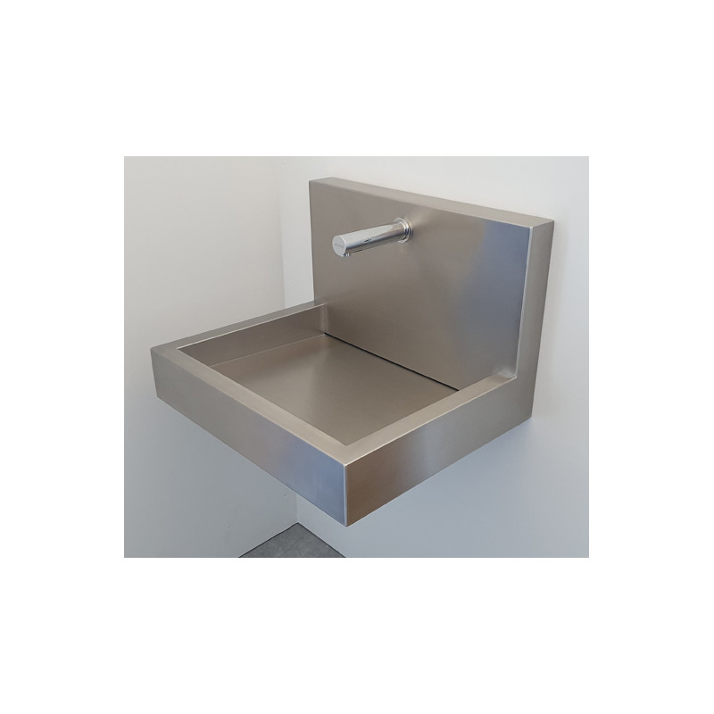 Wall mounted stainless steel rectangular washbasin with concealed ...