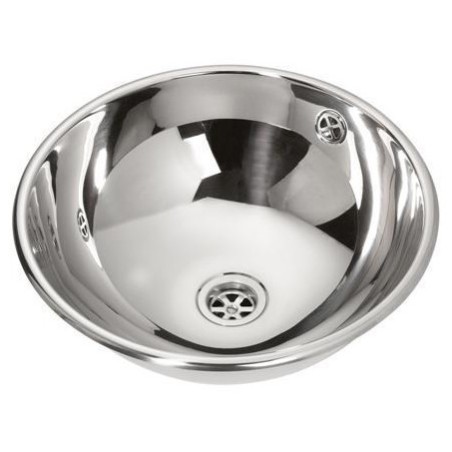 Recessed round vanity bowl in stainless steel Ø 360 - Autosanit.com