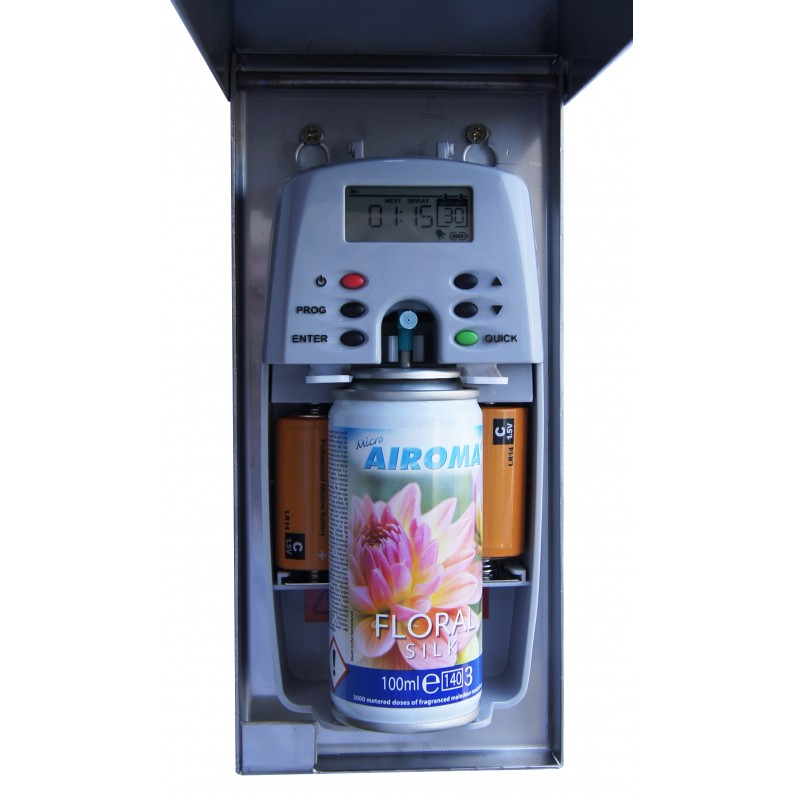 Vandal-proof stainless steel fragrance dispenser for sanitary ...