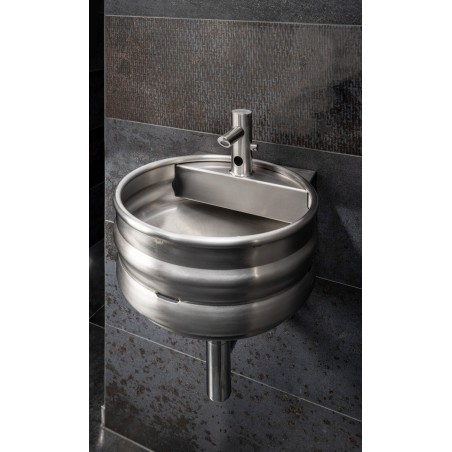 Wall mounted hand wash in stainless steel KEG design beer barrel ...