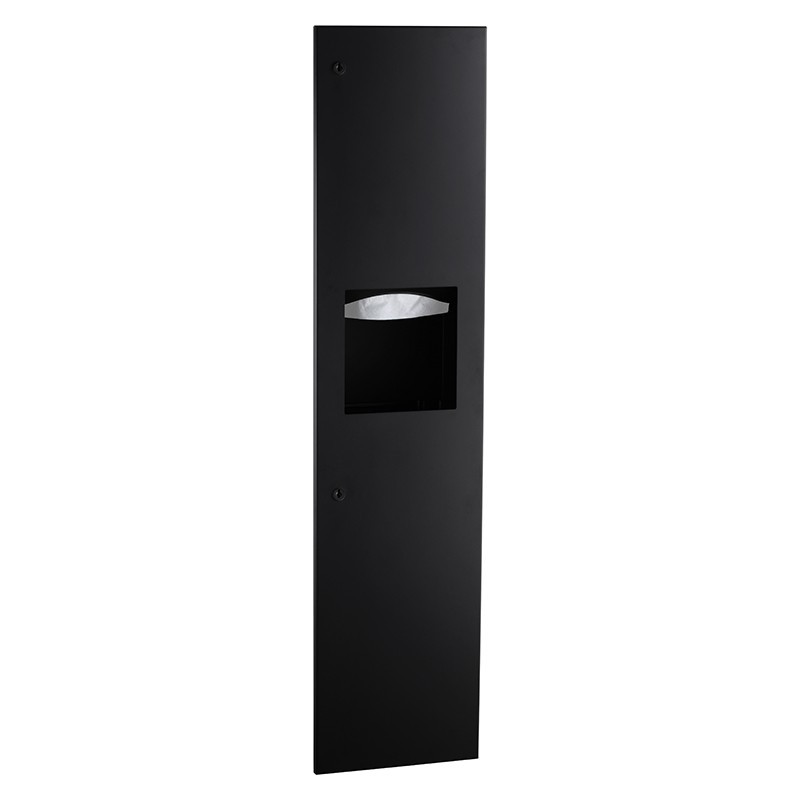 Matte black large recessed unit with integrated paper towel dispenser ...