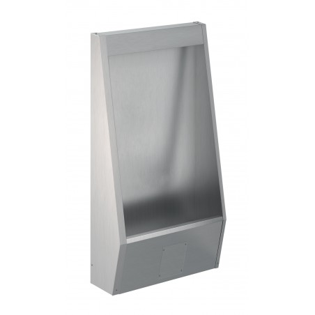 Free-standing stainless steel urinal with integrated touch-free flush ...